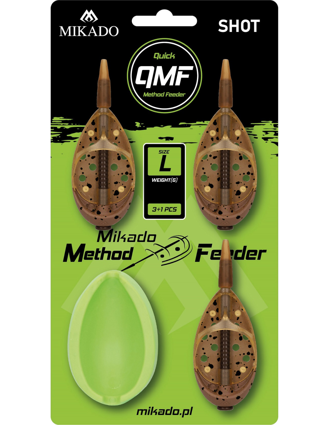 Koszyczek MIKADO METHOD FEEDER SHOT Q.M.F. SET L 3x20g