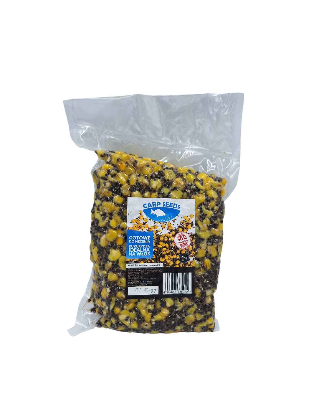 Gotowe Ziarno CARP SEEDS Konopie, Kukurydza 1kg Gotowe Ziarno CARP SEEDS Konopie, Kukurydza 1kg